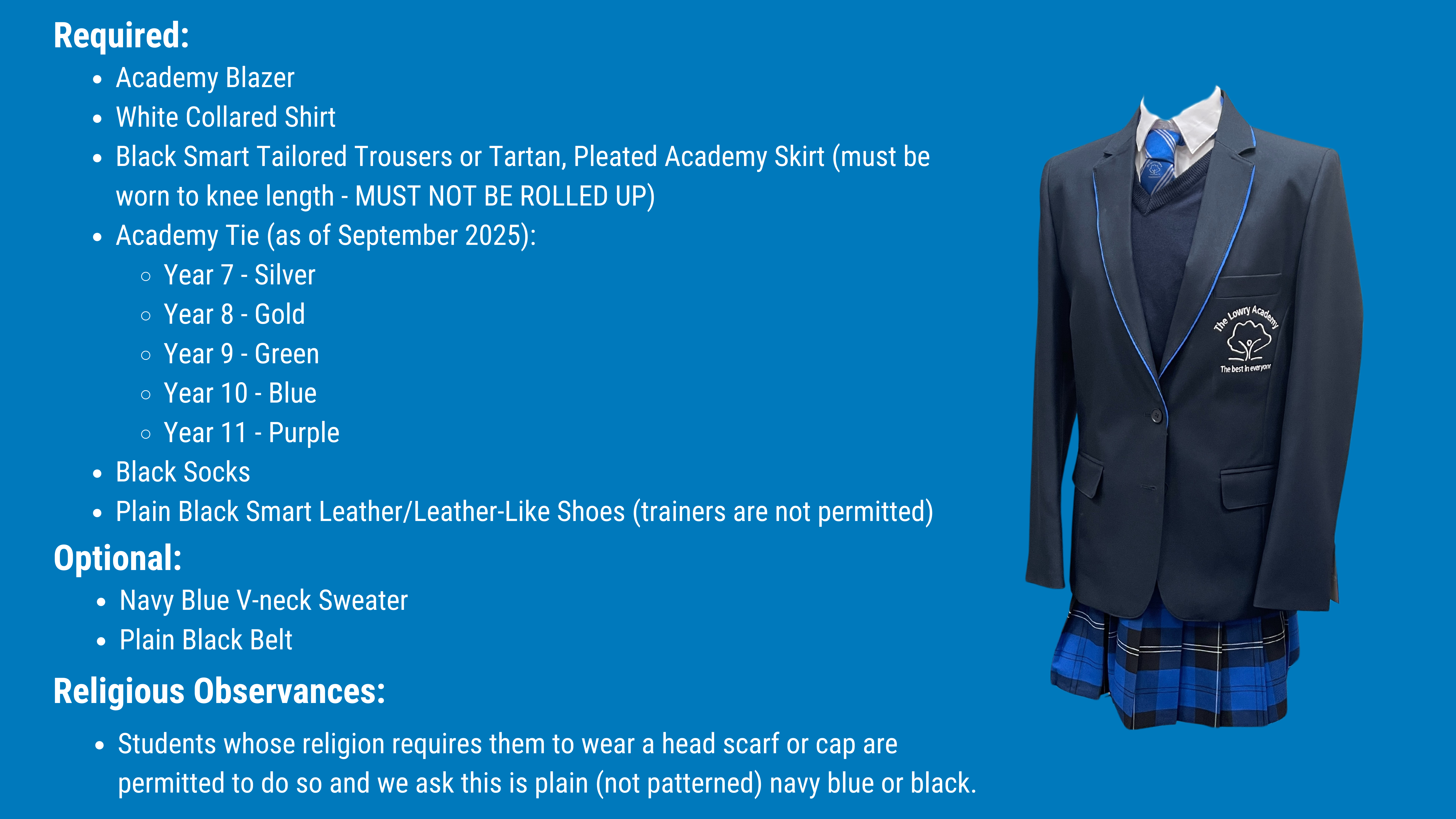 School Uniform & Equipment | Parents | The Lowry Academy