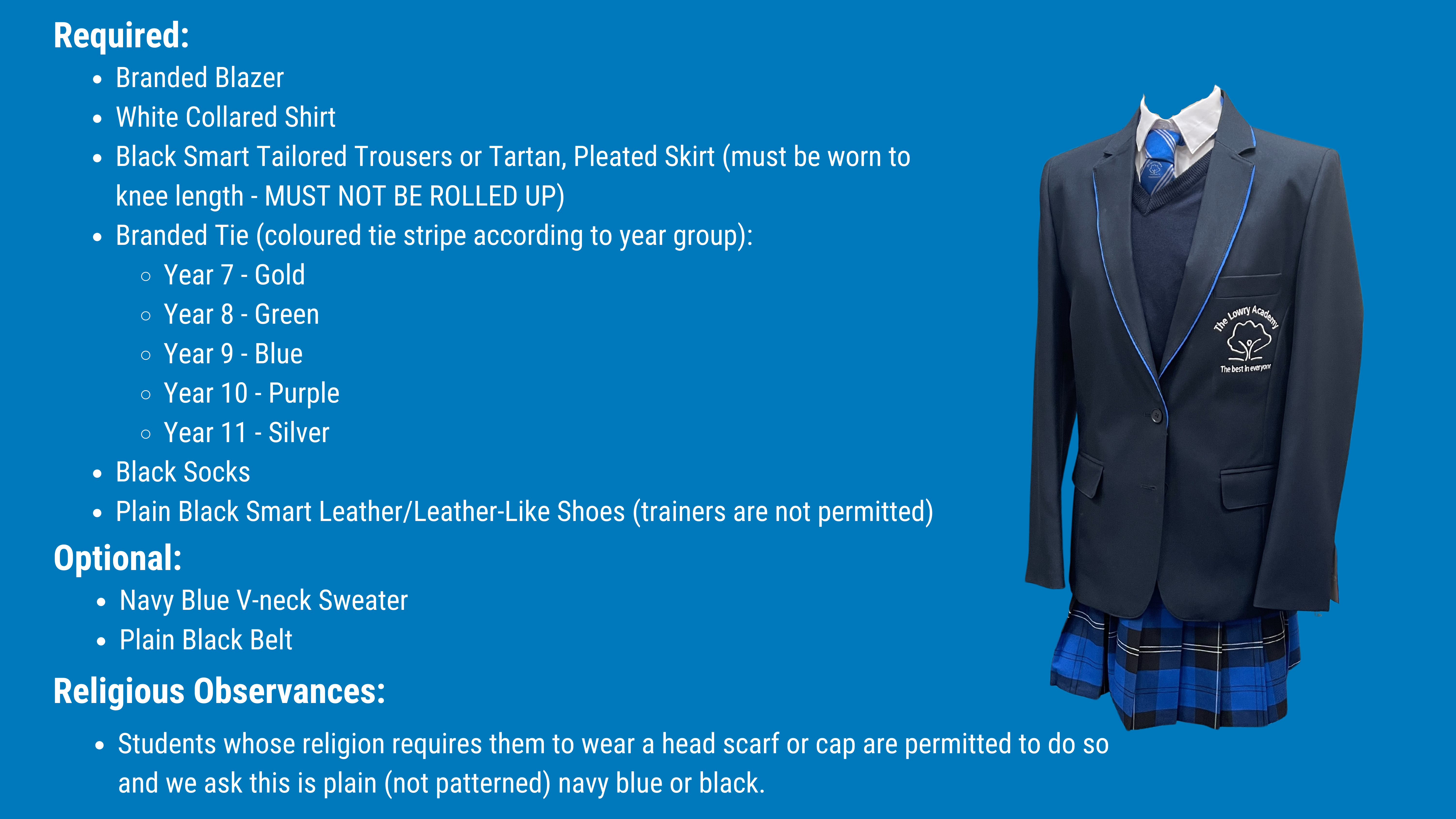 School Uniform & Equipment | Parents | The Lowry Academy