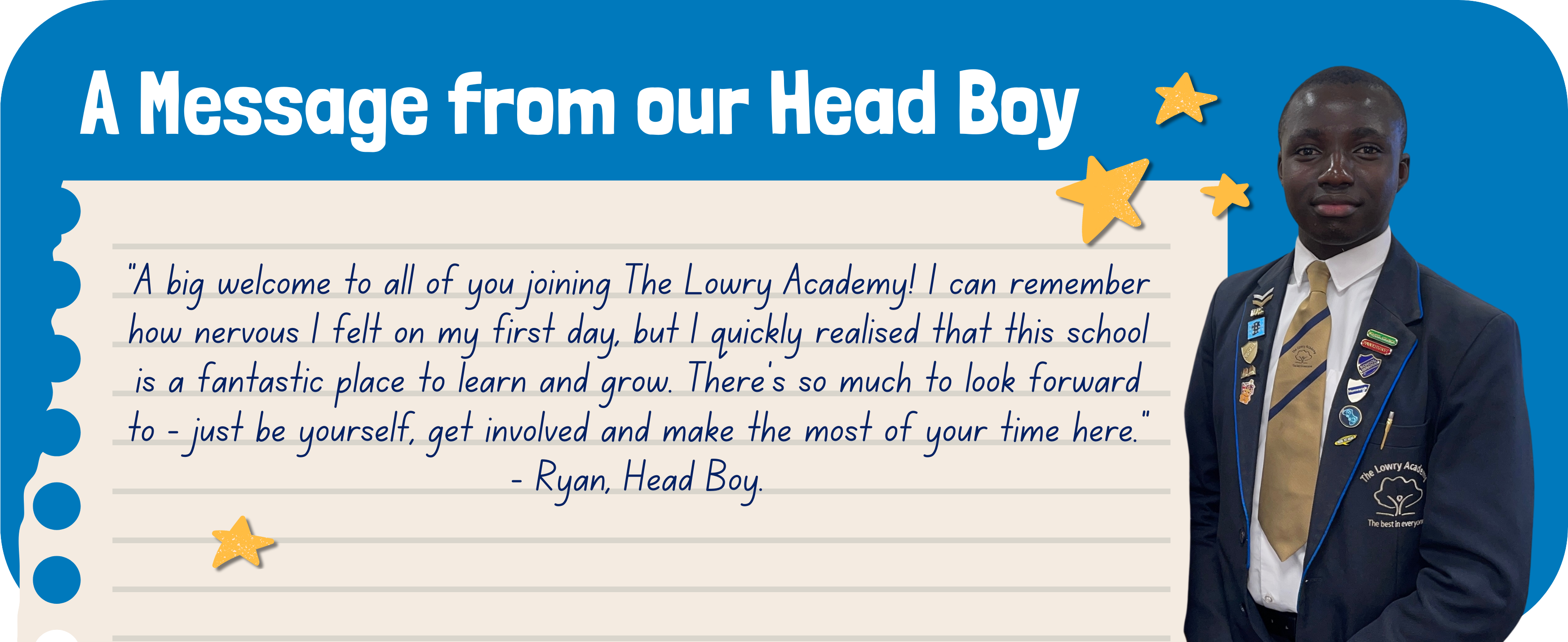 Year 7 Transition | Admissions | The Lowry Academy
